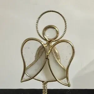 C&F | Art | Vintage Stained Glass Angel Figurine With The Inscription ...